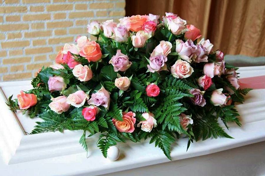 CF002 Rose Dream Casket Flower Arrangement Order Now 